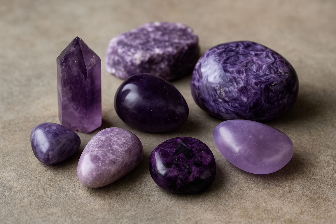 Purple semiprecious stones - crystals for intuition and magic – DRUZY
