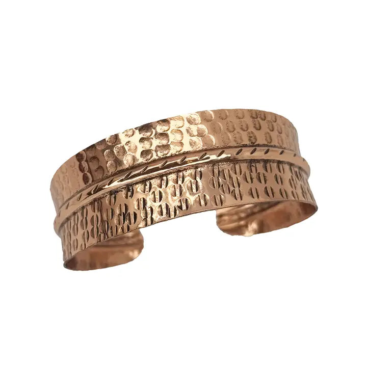 Bratara cupru handmade Dual Texture #2 – DRUZY